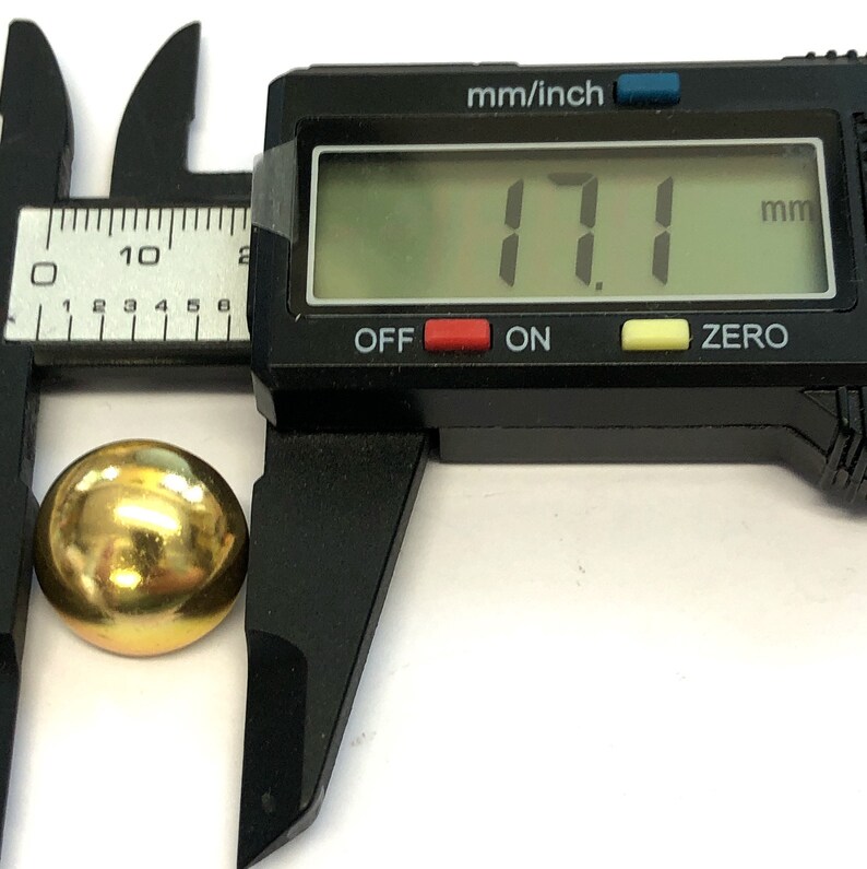 6, Gold Buttons, Metal Buttons, Gold Metal Buttons, 17mm Round Buttons ...