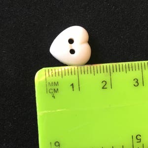 10, White Heart Buttons, White Buttons, Heart Buttons, 13mm Buttons ...