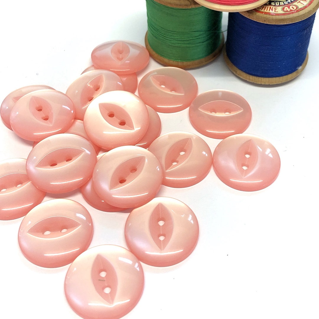 Light Pink Fish Eye Buttons, 23mm (pack of 10) - Etsy UK