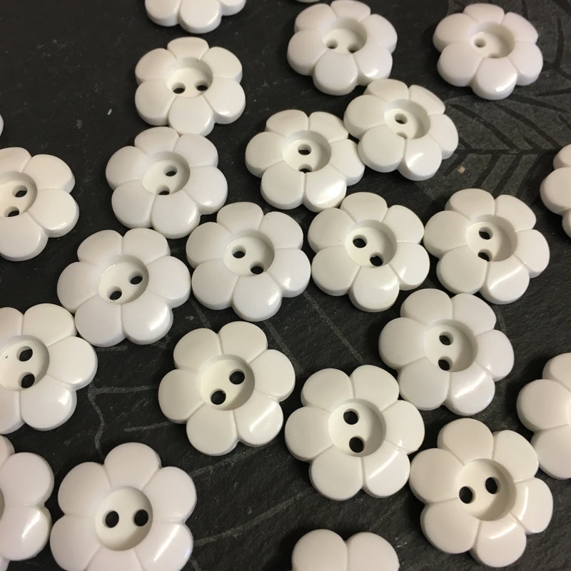 White Buttons - Etsy