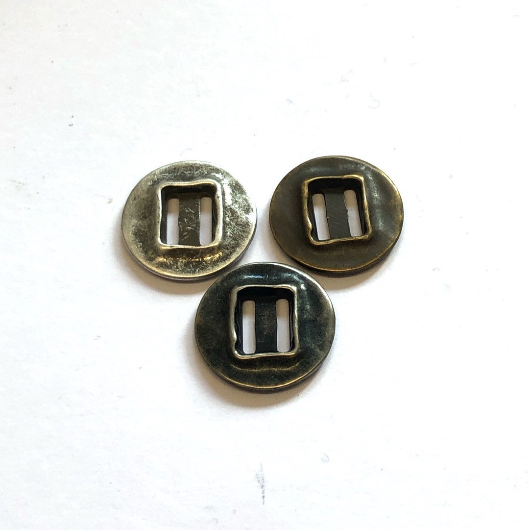 6, 18mm Hammered Metallic Plastic Based Ribbon Sliders, Buckles, Bronze ...