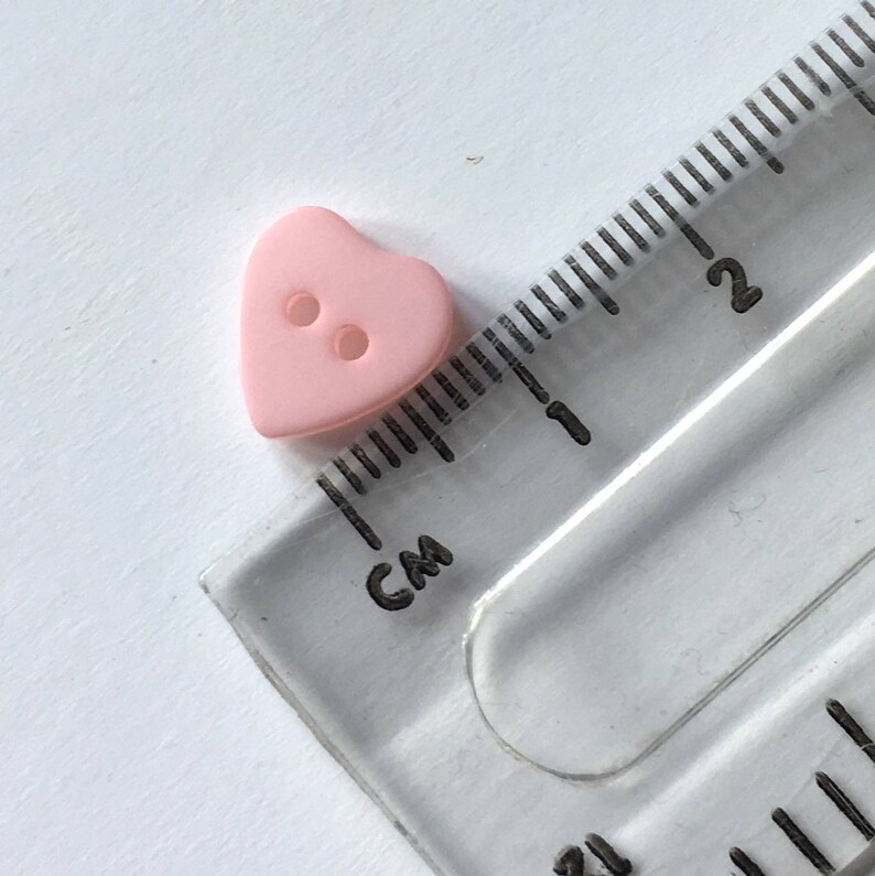 10 Pink Heart Buttons Heart Shaped Buttons 10mm Buttons - Etsy