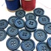 10, 22mm (34L) Dark Blue Buttons, Blue Buttons, Round Blue Buttons ...
