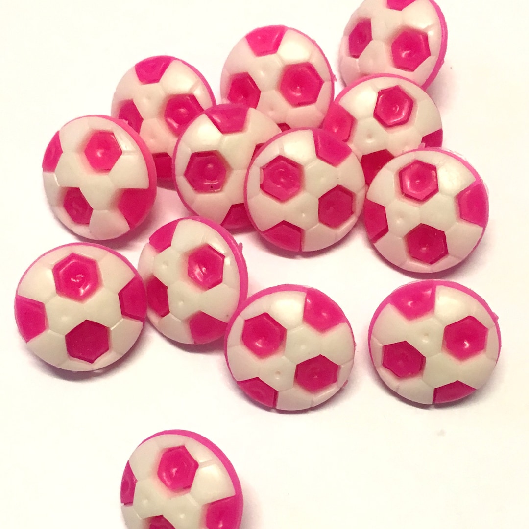 10, Football Buttons, Hot Pink Football Buttons, Pink Novelty Buttons ...