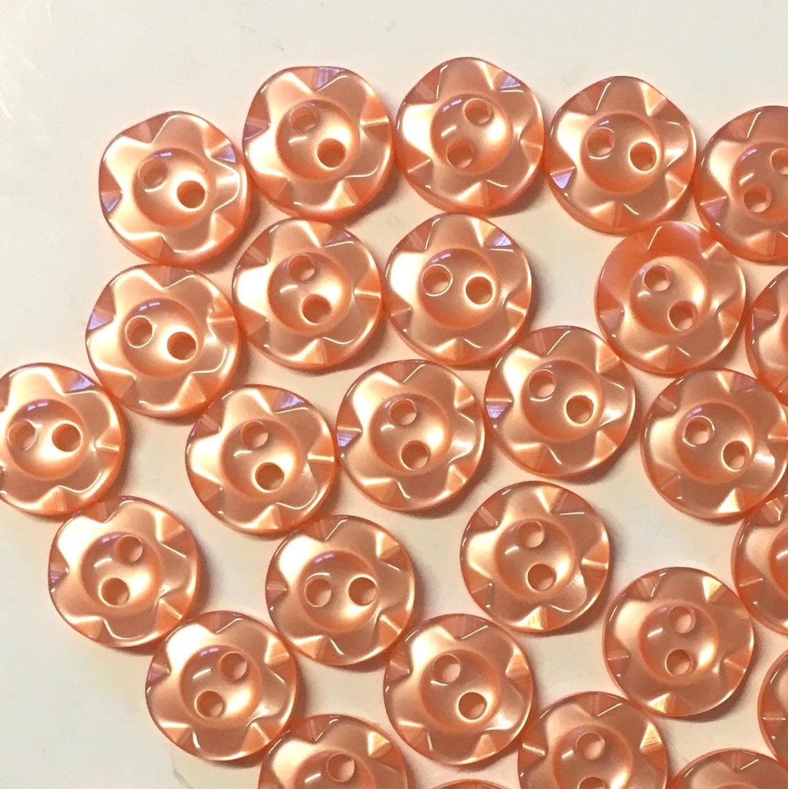 20 Peach Wheel Buttons Peach Baby Buttons Peach Resin - Etsy