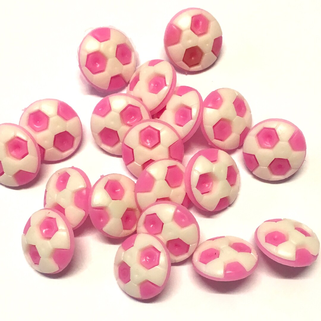 10, Football Buttons, Pink Football Buttons, Pink Novelty Buttons, 16mm ...