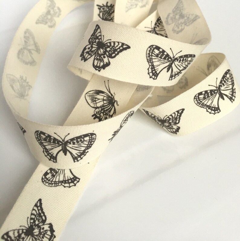 5M butterfly ribbon butterfly print ribbon vintage print | Etsy