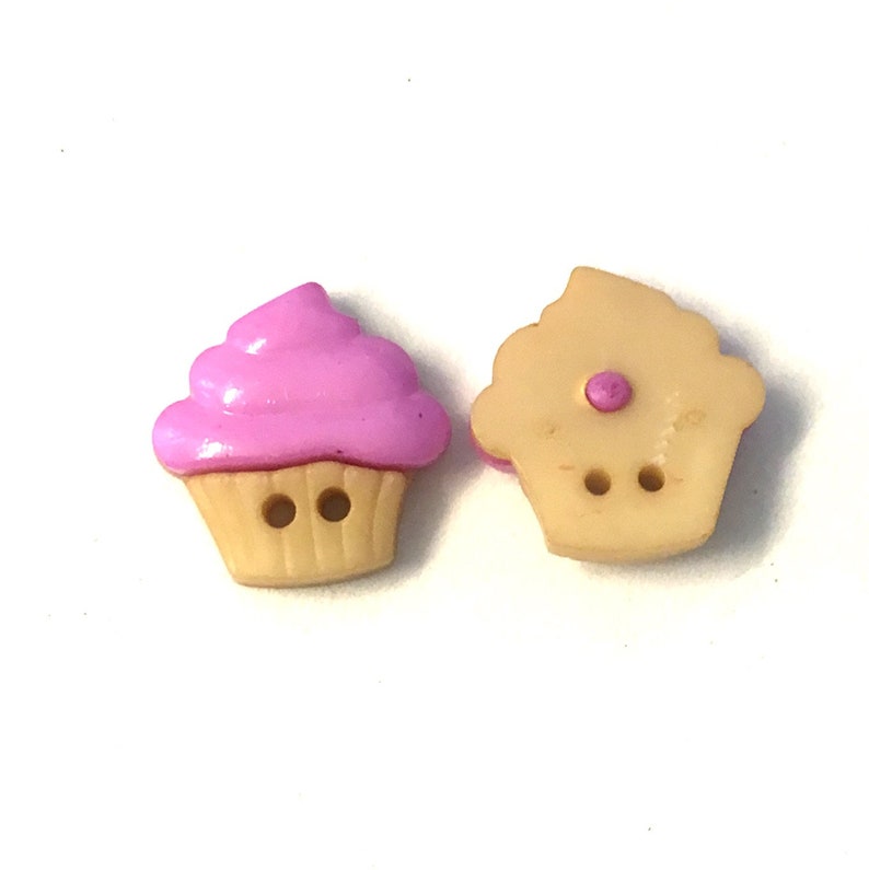 10 Mixed Colour Cupcake Buttons Bun Design Buttons Cute | Etsy