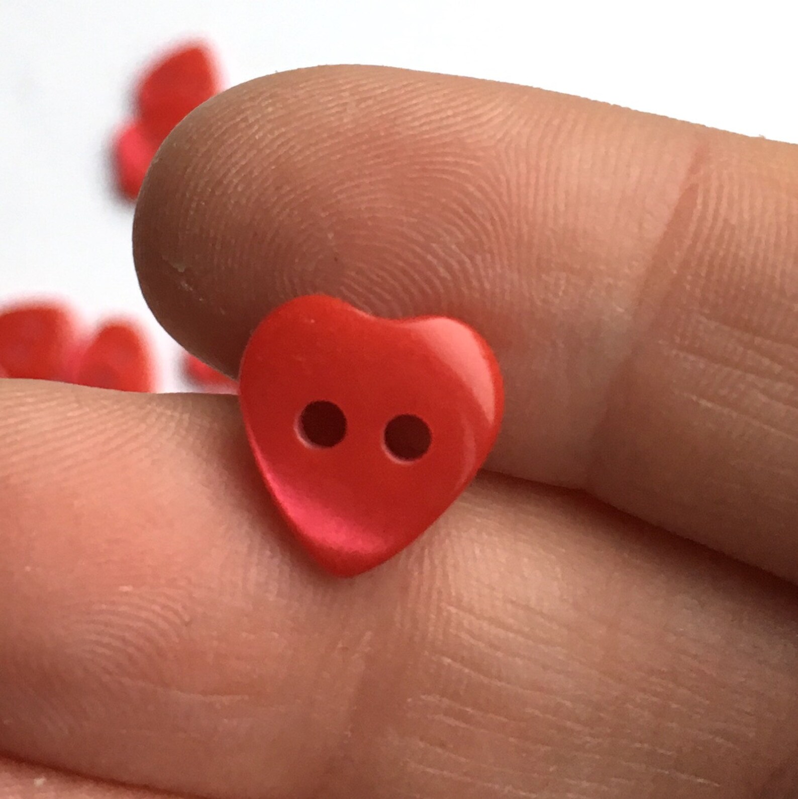 10 red heart buttons heart shaped buttons small buttons | Etsy