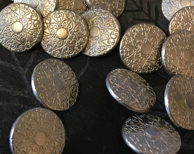 10 Metal Button Silver Buttons Silver Metal Buttons 15mm - Etsy