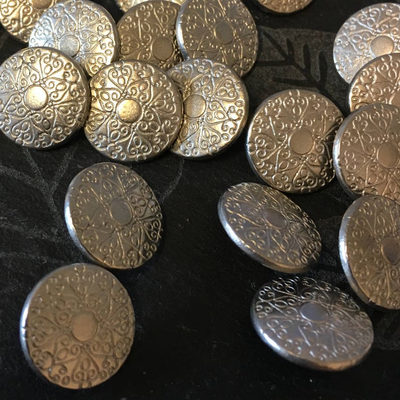 10 metal button silver buttons silver metal buttons 15mm | Etsy