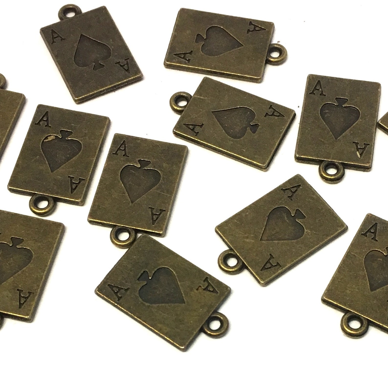 10 Metal Charms Ace of Spades Charms Antique Bronze Charms - Etsy
