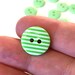 10, Green Stripe Buttons, Green Stripy Buttons, 15mm Green Buttons ...