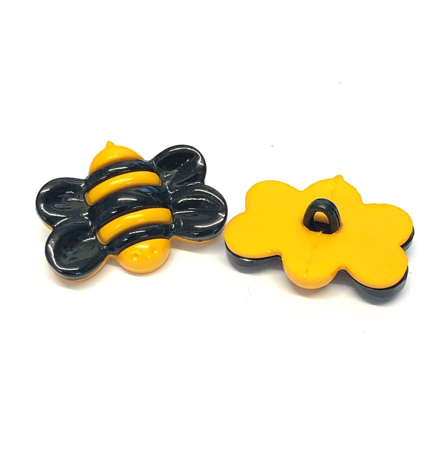 10 25mm Yellow and Black Bee Shaped Buttons With a Rear - Etsy