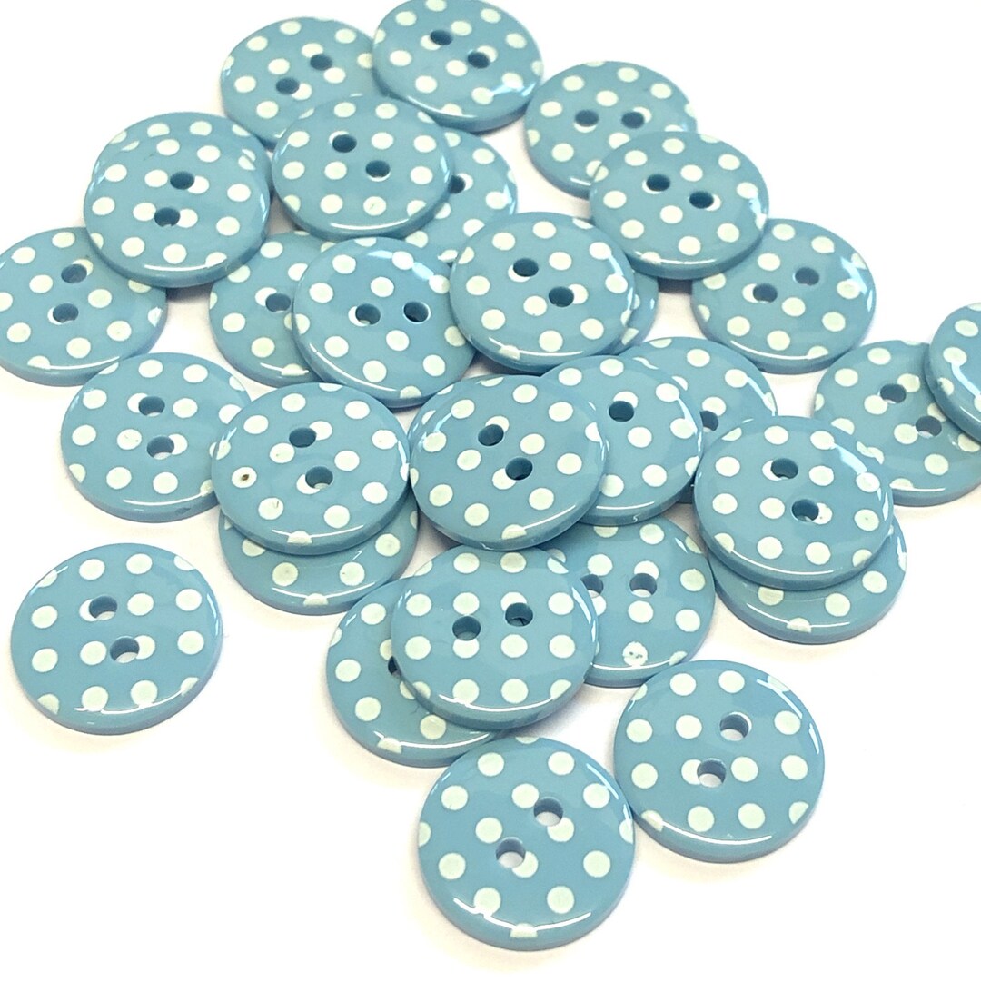 10pcs Light Blue Polka Dot Buttons: 15mm Sewing Supplies - Etsy