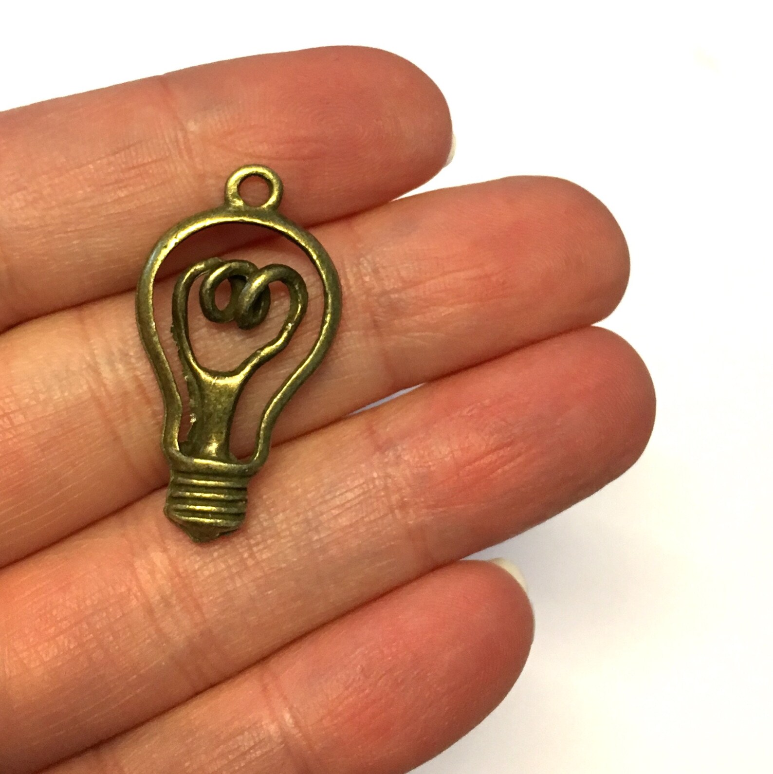5 X Antique Bronze Metal Lightbulb Charms Light Charms Bulb - Etsy