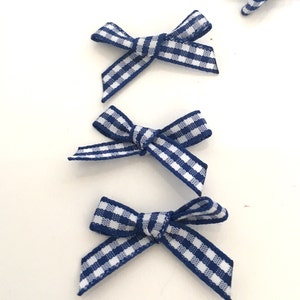 10, Navy Gingham Bows, Navy Check Bows, Navy Plaid Bows, Cardmaking ...
