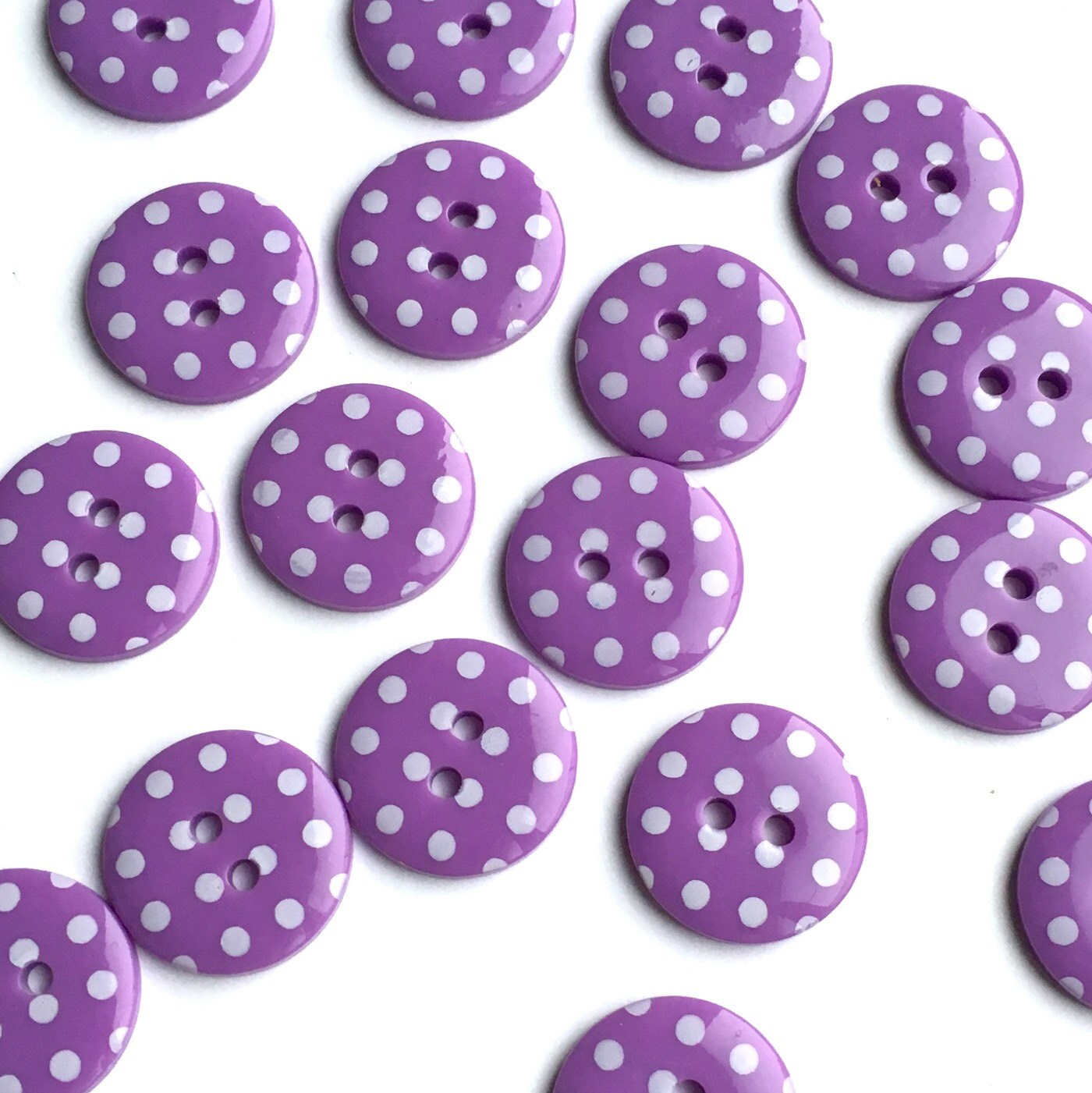 10pcs Purple Polka Dot Buttons: 15mm Craft Sewing Supplies - Etsy