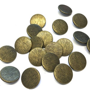 6, Aged Bronze Etched Metal Blazer Buttons, 20mm, 18mm and 15mm Metal ...