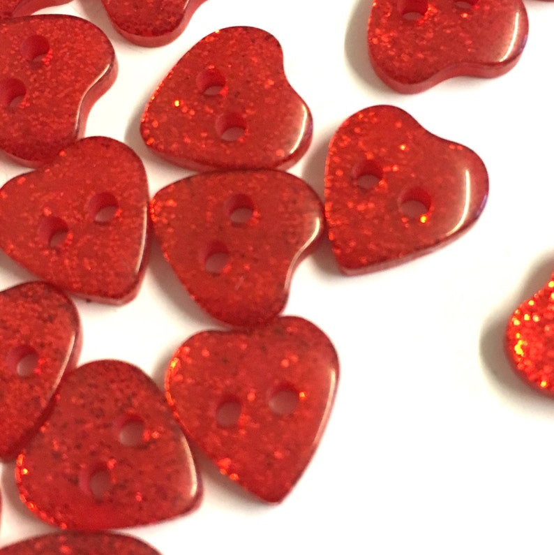 10 11mm 18L Glitter Heart Buttons Small Heart Buttons - Etsy