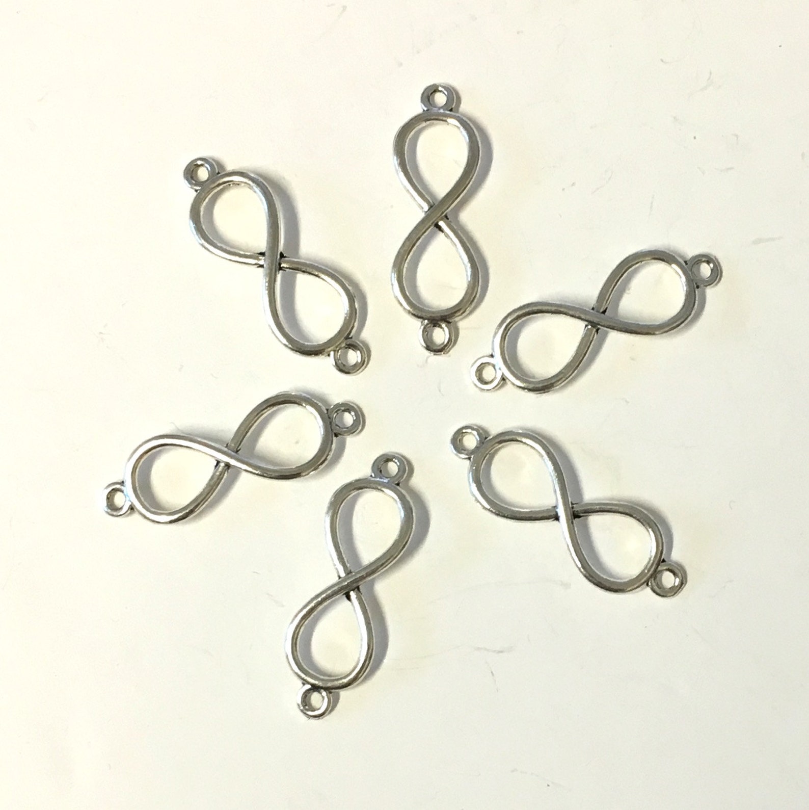 10 or 20 Silver Metal Infinity Connectors, Metal Connectors, Silver ...