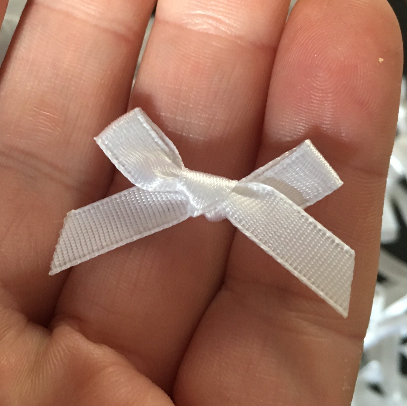 20 satin ribbon bows white ribbon bows white satin bows | Etsy