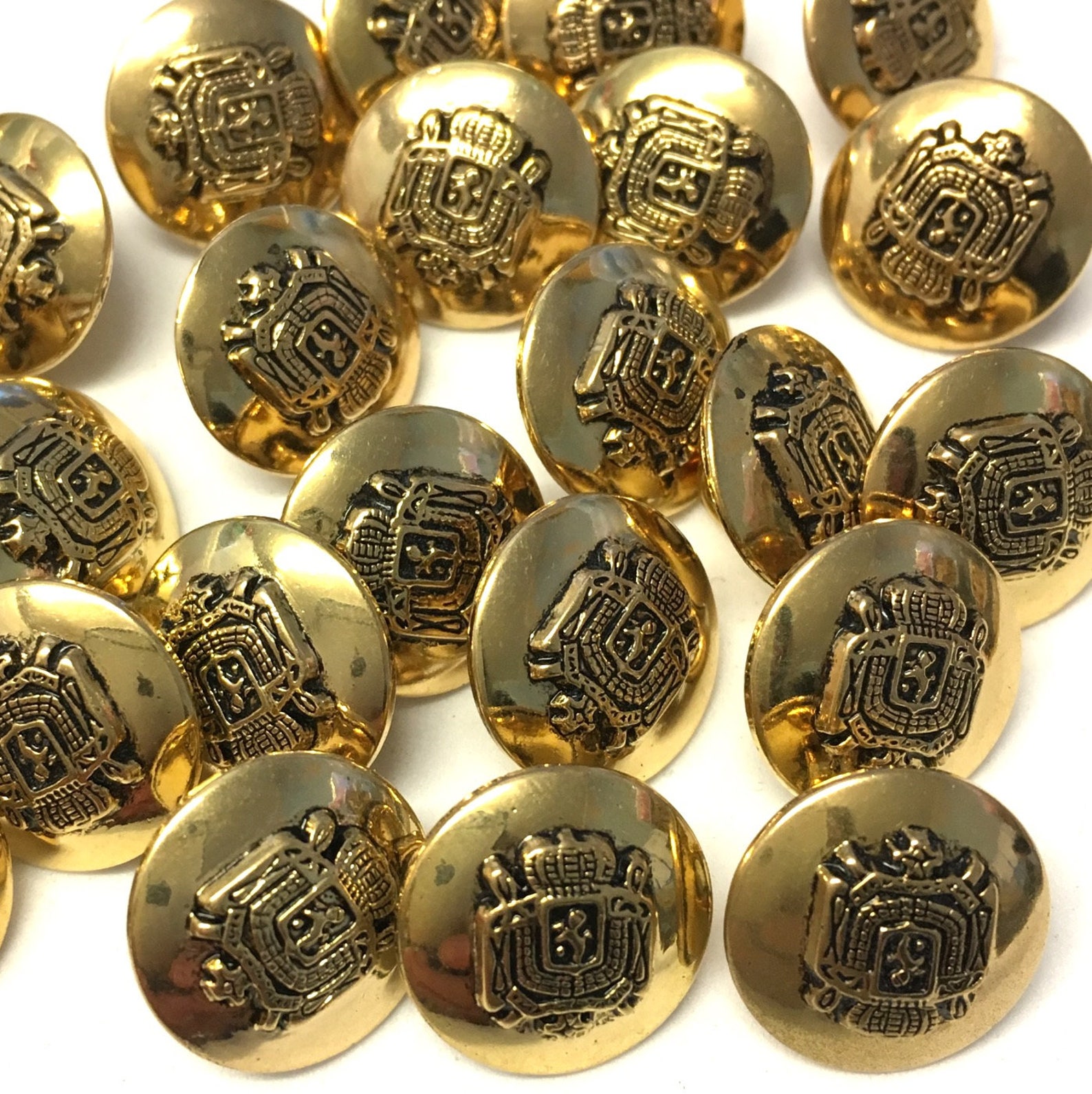 10 X Metallic Buttons Gold Plastic Buttons Round Buttons - Etsy