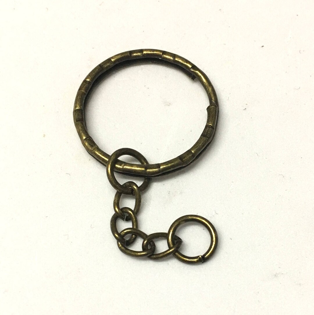 5 or 10 Antique Bronze Keyring, Bronze Keychain, Antique Bronze Metal ...