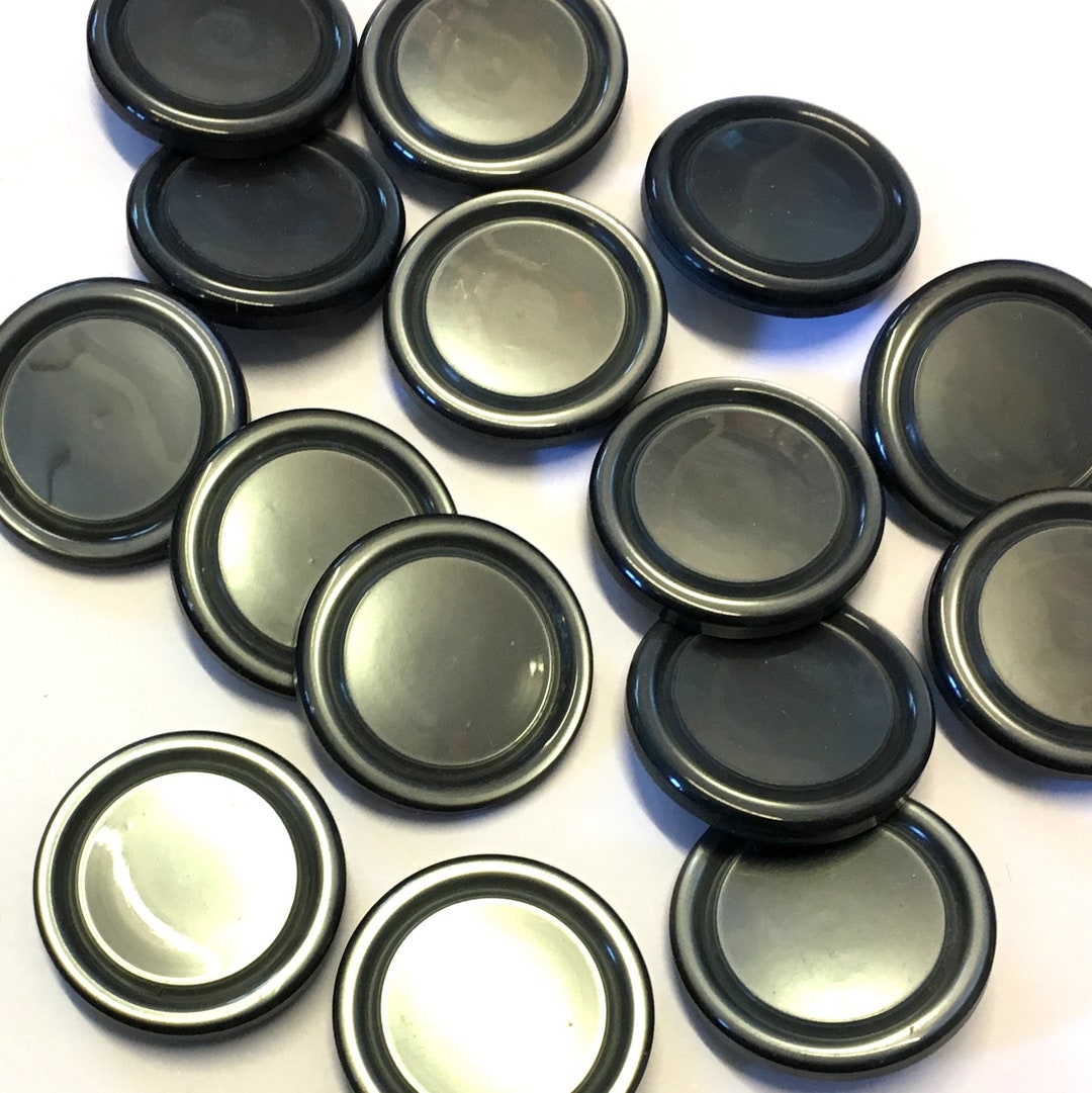 5 X 32mm Opalescent Grey Large Shank Buttons, Grey Shimmer Buttons ...