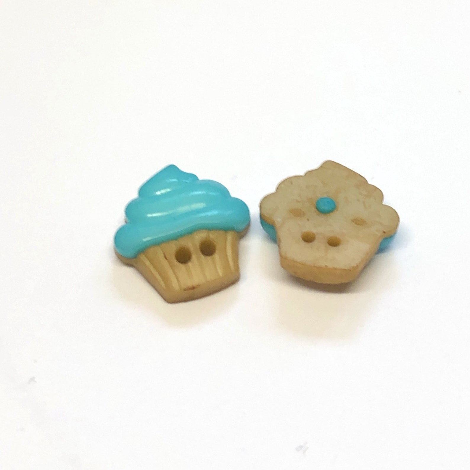 10 Blue Cupcake Buttons Bun Design Buttons Cute Blue - Etsy