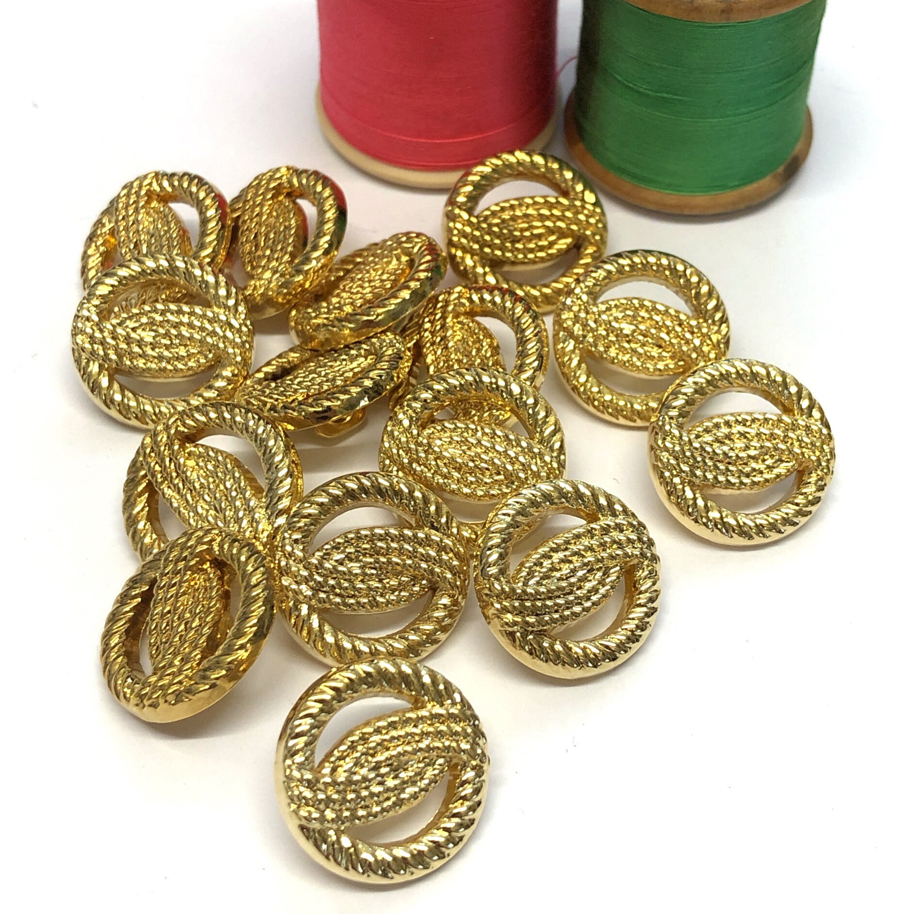 6 X 21mm Beautiful Open Rope Twist Gold Metallic Shank - Etsy UK