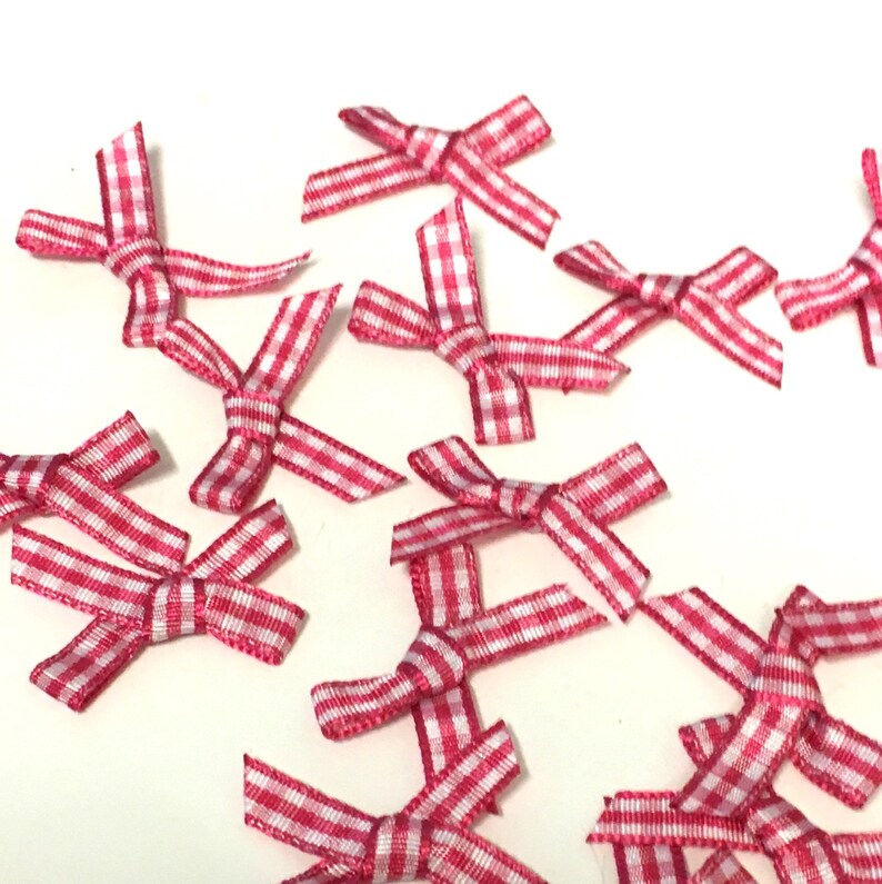 10 Hot Pink Gingham Bows Hot Pink Check Bows Pink Plaid - Etsy
