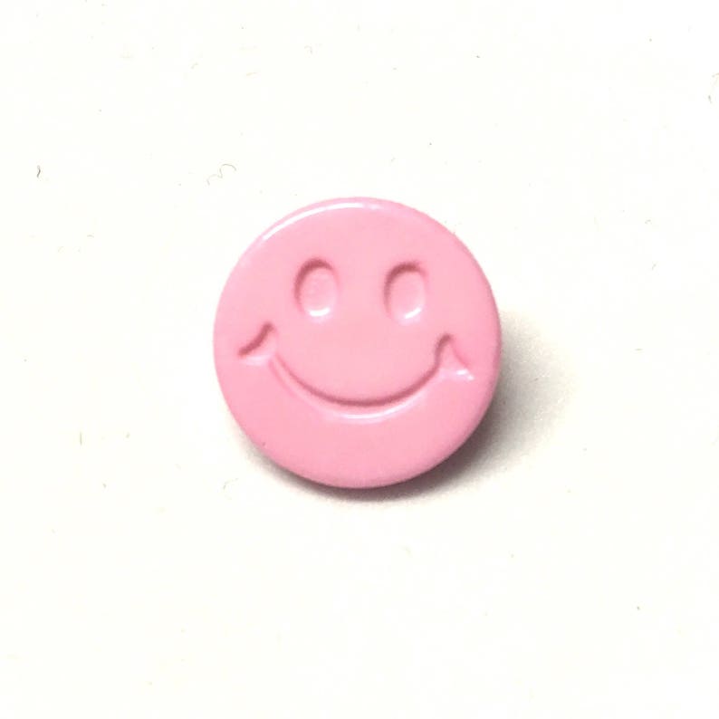 10 19mm Pink Smiling Face Buttons 30L Pink Novelty Buttons | Etsy