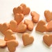 10 Peach Heart Buttons, Heart Buttons, Peach Buttons, 15mm Heart ...