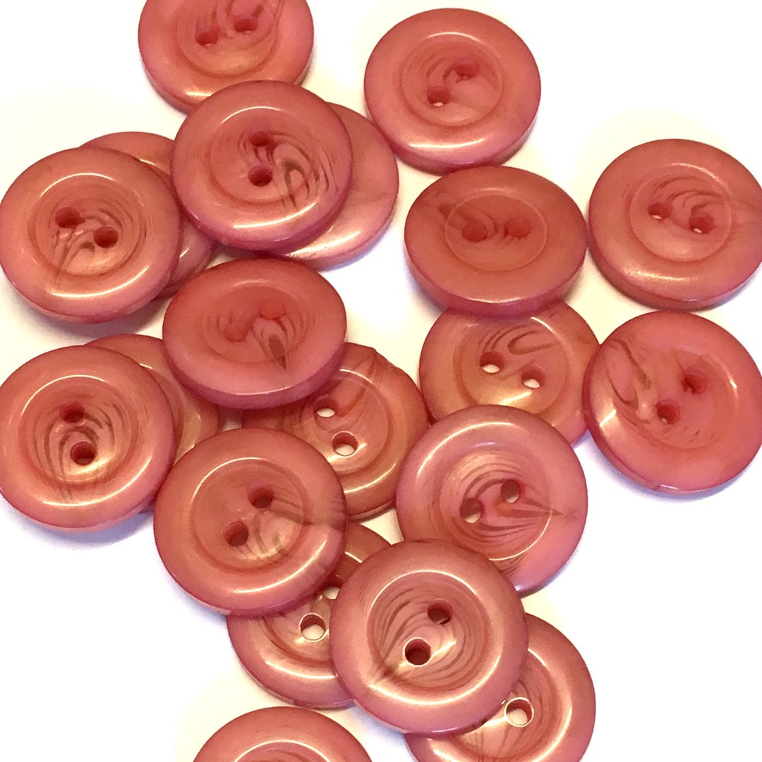 10 X 16mm Candy Pink Buttons, Variegated Pink Buttons, Dark Pink ...