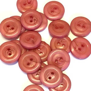 10 X 16mm Candy Pink Buttons, Variegated Pink Buttons, Dark Pink ...