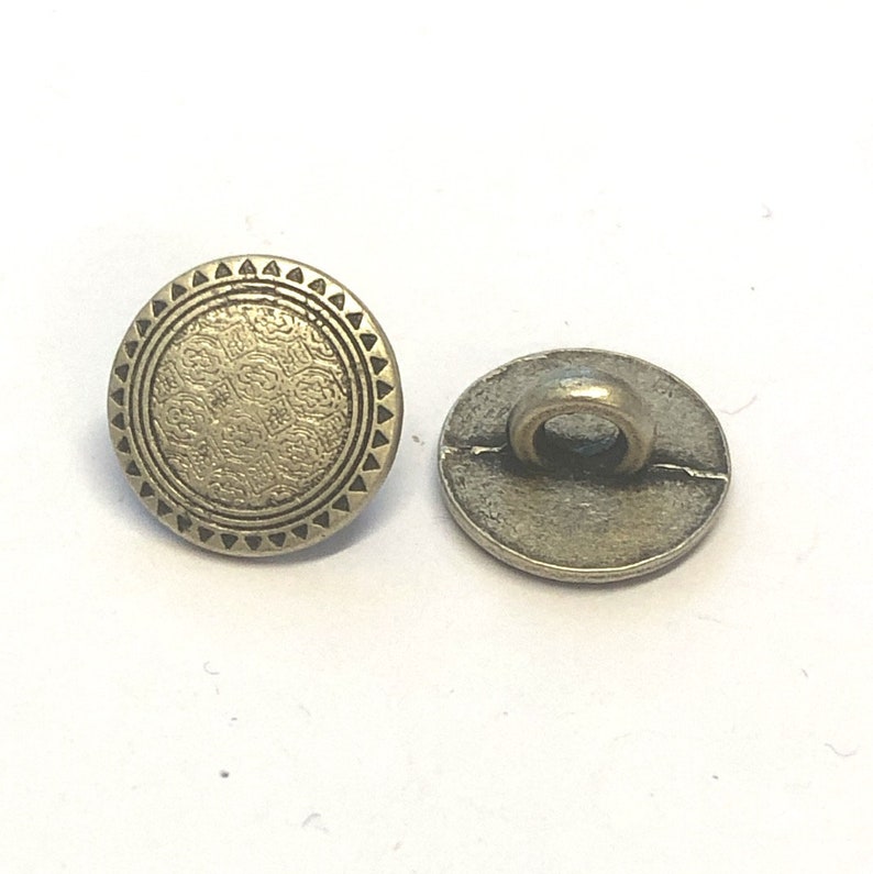 6 12mm 20L Aged Silver Metal Buttons With Etched Pattern - Etsy