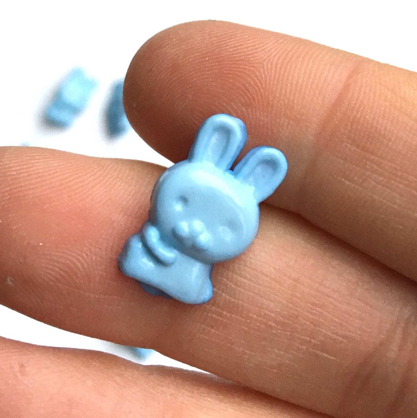 10 Blue Bunny Buttons Rabbit Buttons Baby Buttons Easter - Etsy