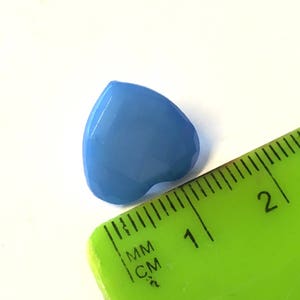 10 Blue Heart Buttons, Faceted Heart Buttons, Blue Buttons, 14mm Heart ...