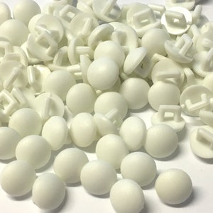 20, Tiny White Buttons, White Buttons, 9mm Buttons, Dome Buttons ...
