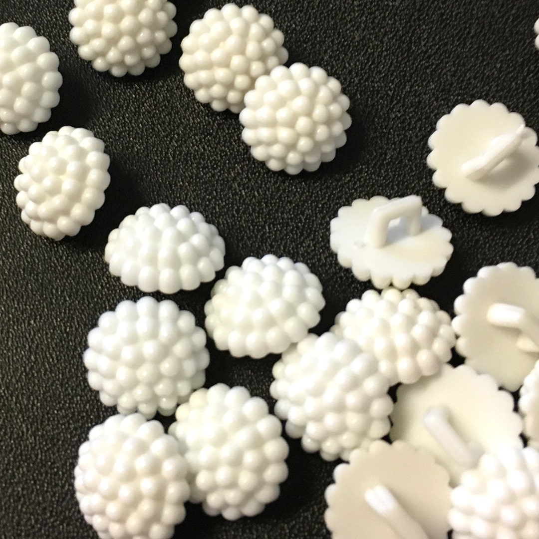 10 White Bobble Buttons: 12mm Vintage Style Shank Buttons - Etsy