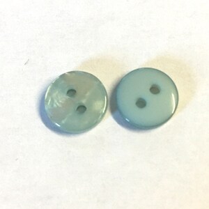 20, Dusky Blue Buttons, Small Blue Buttons, Blue Opalescent Buttons ...