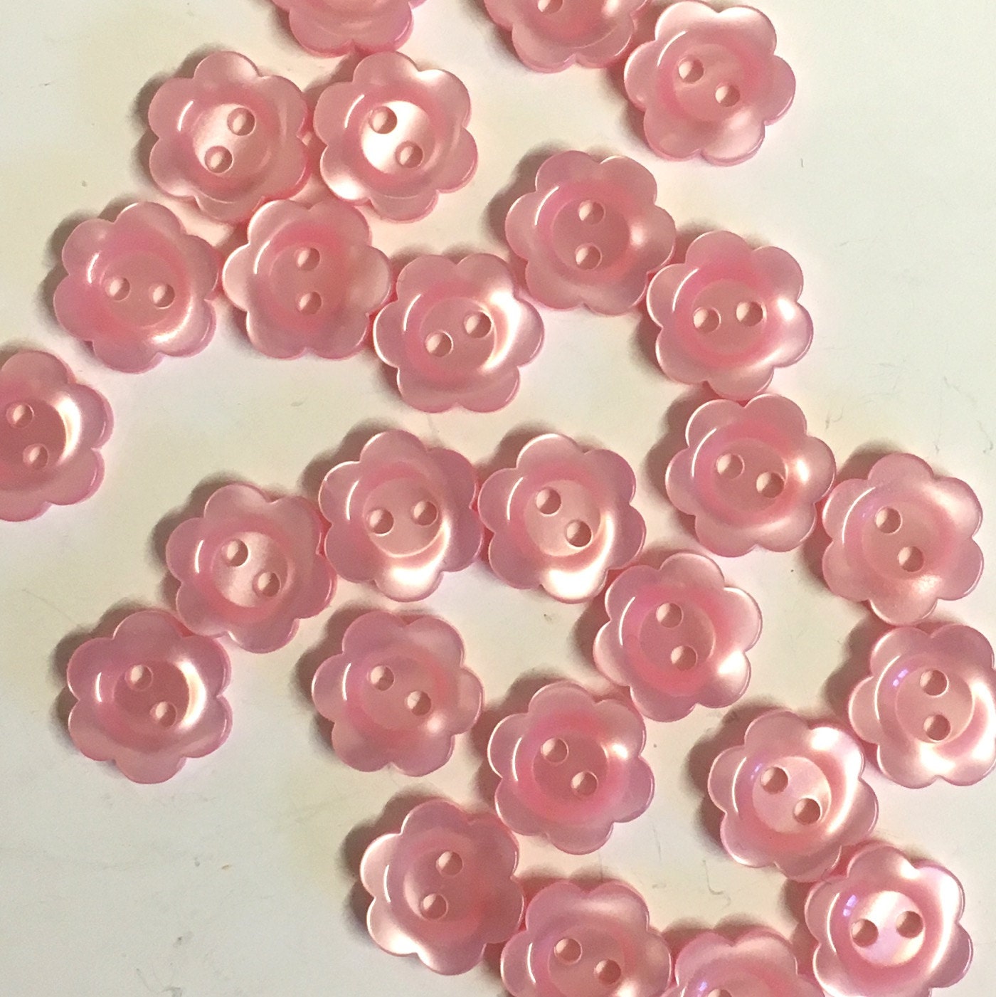 10 Pink Flower Buttons Flower Shaped Buttons 12mm Buttons - Etsy