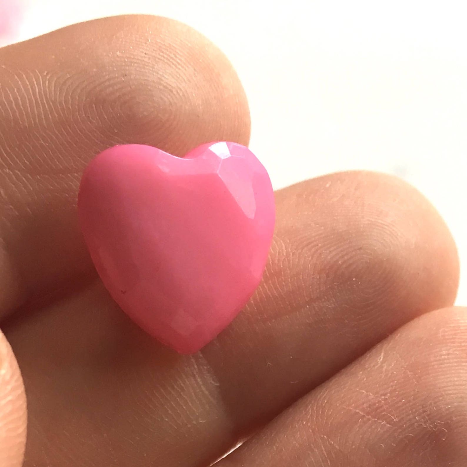 10 Pink Heart Buttons Faceted Heart Buttons Pink Buttons - Etsy