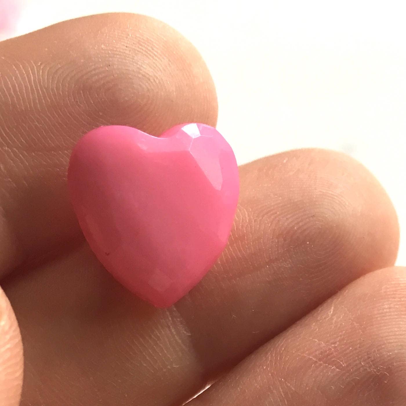 10 Pink Heart Buttons Faceted Heart Buttons Pink Buttons - Etsy