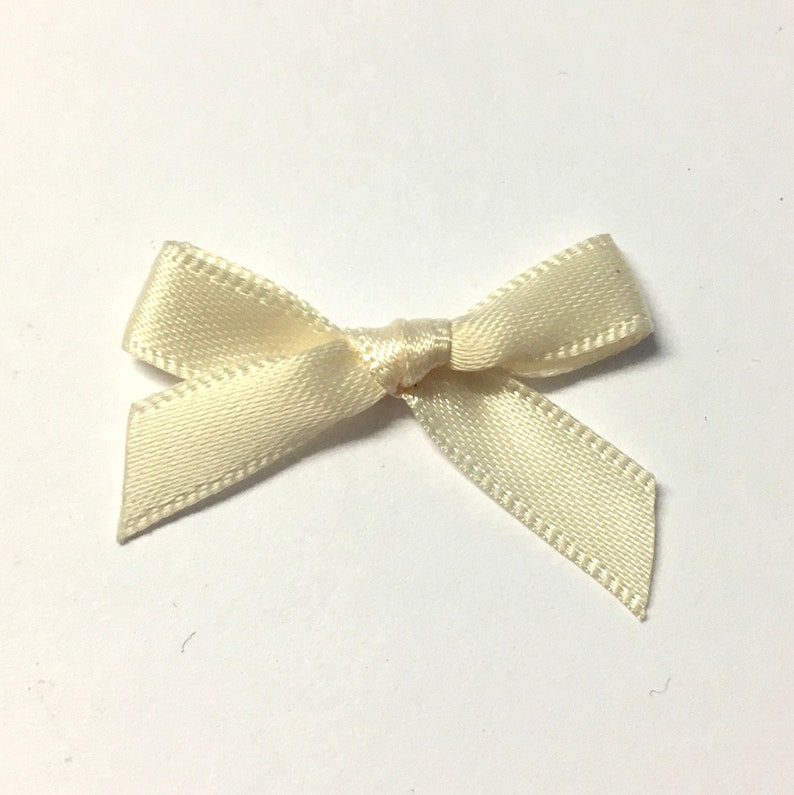 20 Satin Ribbon Bows Ivory Ribbon Bows Ivory Satin Bows - Etsy UK