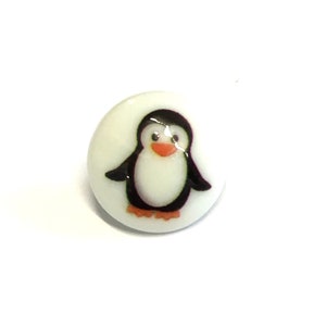 10, 15mm 24L Penguin Shank Buttons, White Buttons With Cute Penguin ...