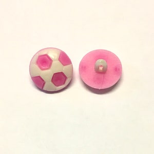 10, Football Buttons, Pink Football Buttons, Pink Novelty Buttons, 16mm ...