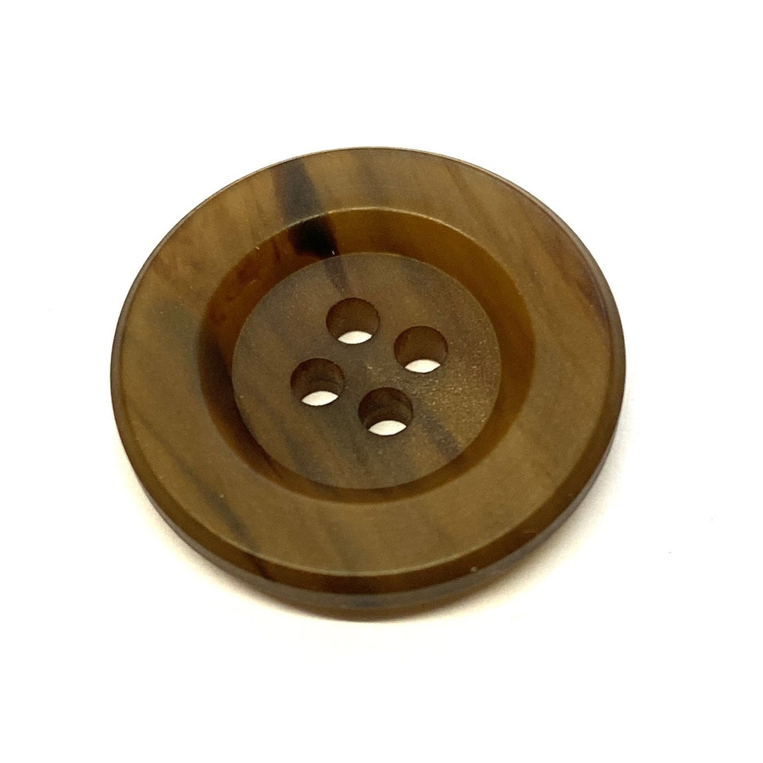 10, 23mm Brown Variegated Jacket Buttons, Unusual 4 Hole Jacket Buttons ...