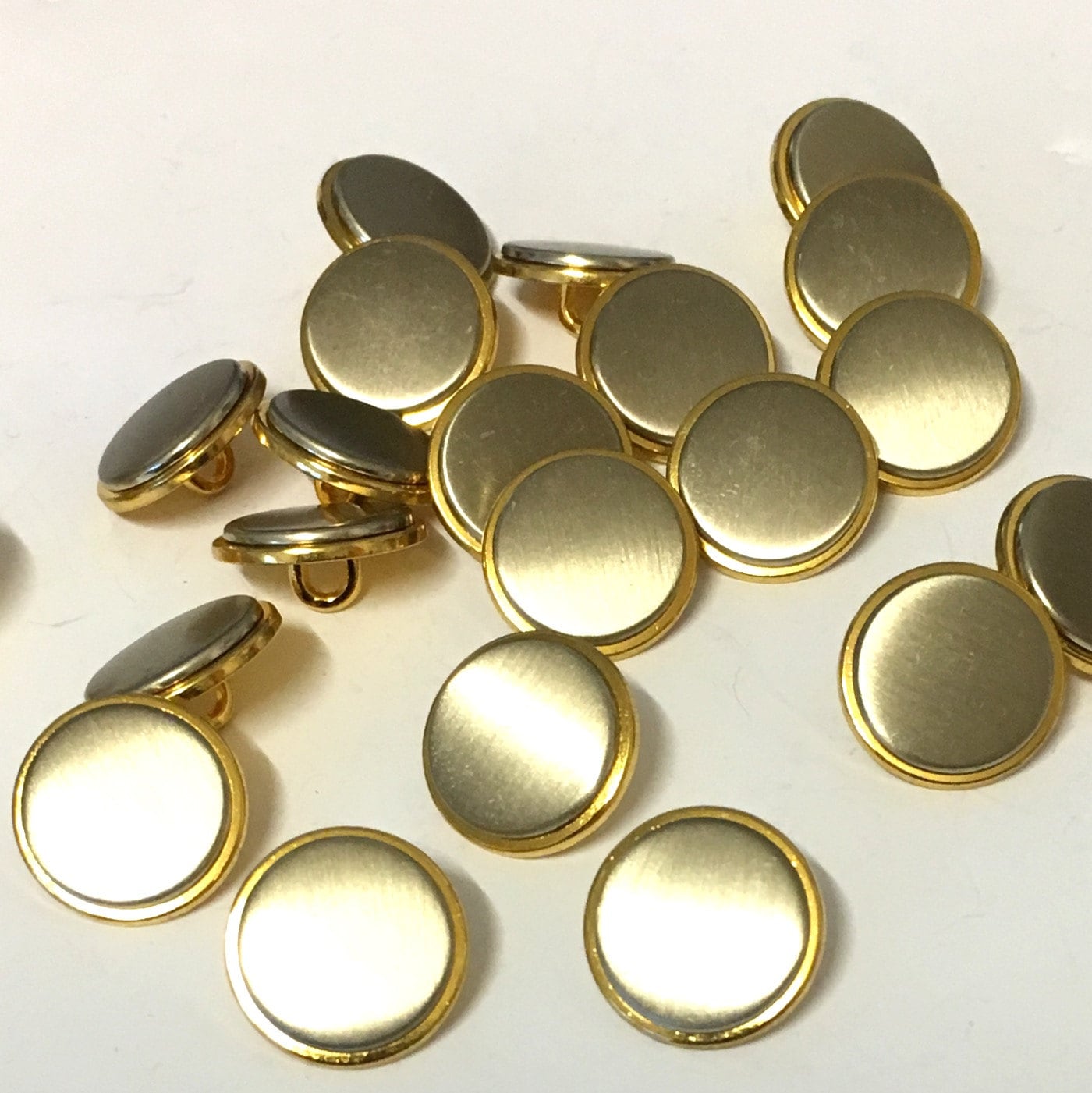 10 gold buttons metal buttons 15mm gold metal buttons | Etsy